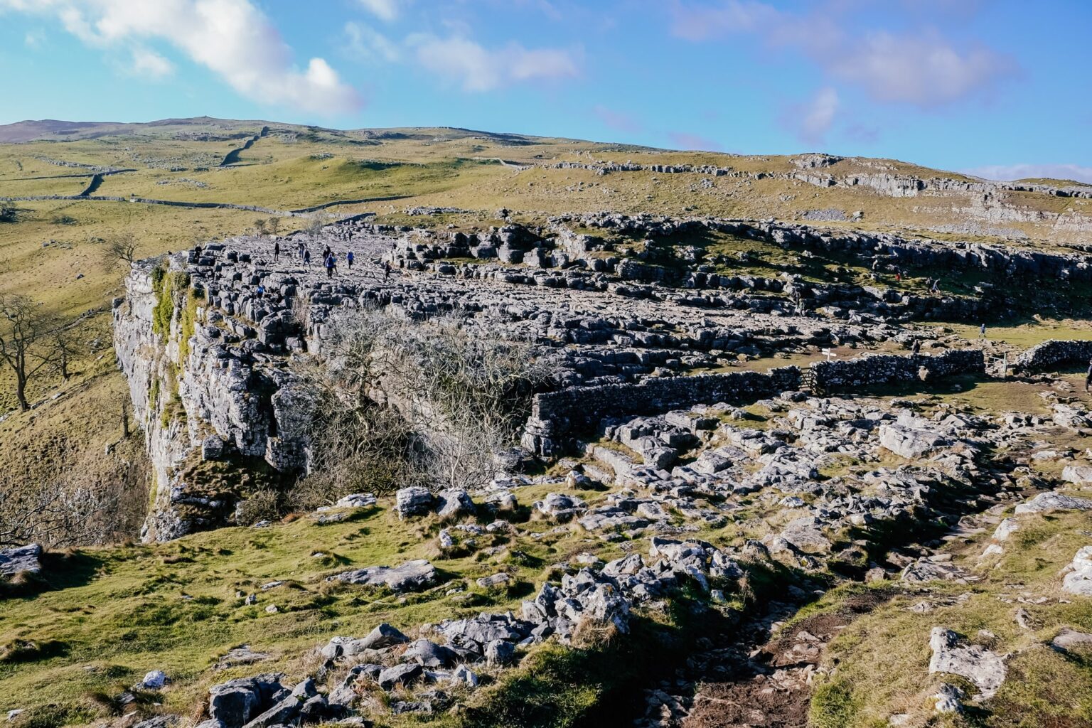 The Malham Circular Walk in Winter: Janet's Foss, Gordale Scar & Malham ...